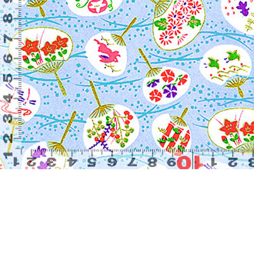 友禅紙 うちわ 水色